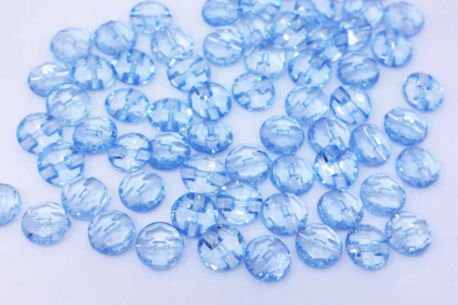 Light Blue Clear Acrylic Shank Buttons, Tunnel Shank, Transparent ...
