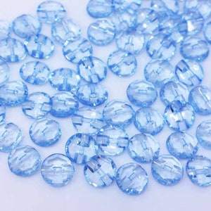 Light Blue Clear Acrylic Shank Buttons, Tunnel Shank, Transparent ...