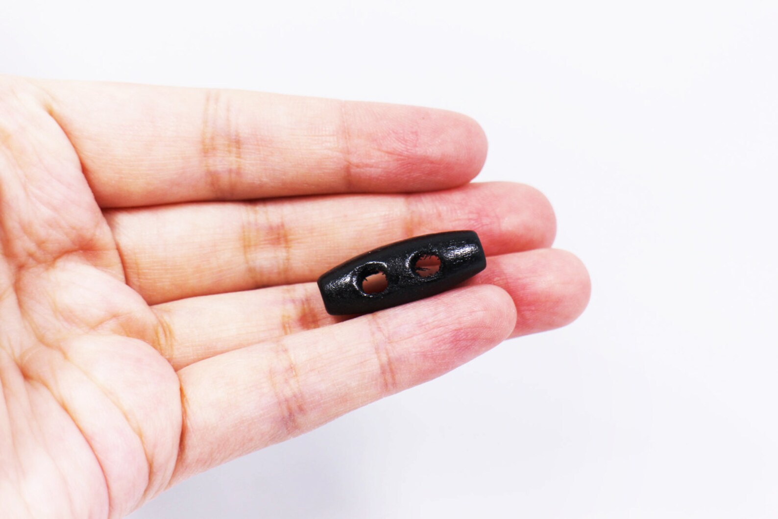 Tiny Black Oval Wooden Toggle Button Children Toggles Mini | Etsy