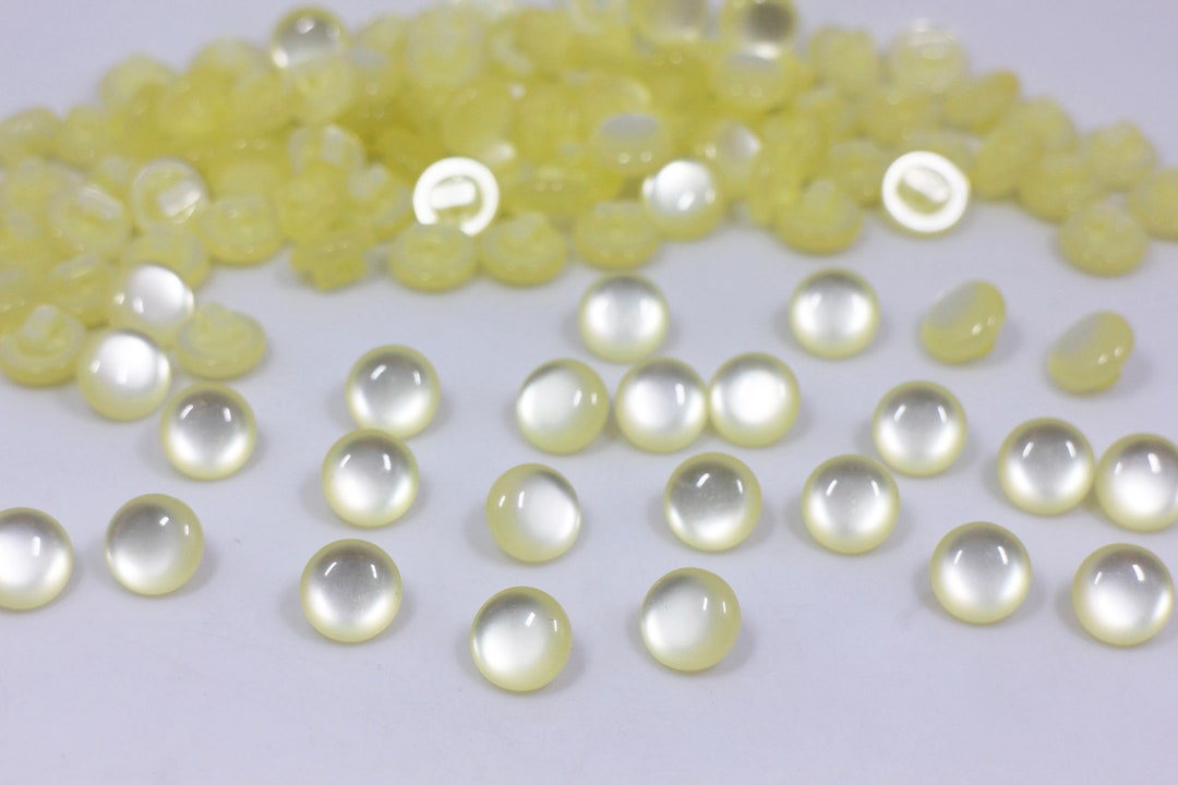 Yellow Shank Button, Light Yellow Color, Extra Small Mini Size, Round ...