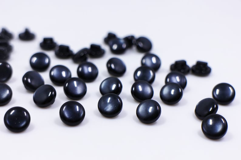 Black Shank Button, Shiny Finish, Extra Small Mini Size, Mushroom ...