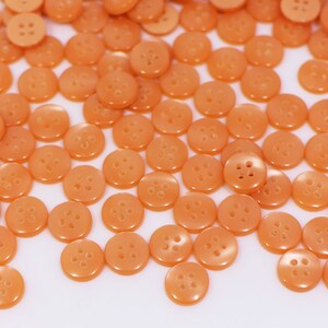 Light Orange Button, Shiny Orange Button, Small Four Holes Sewing ...