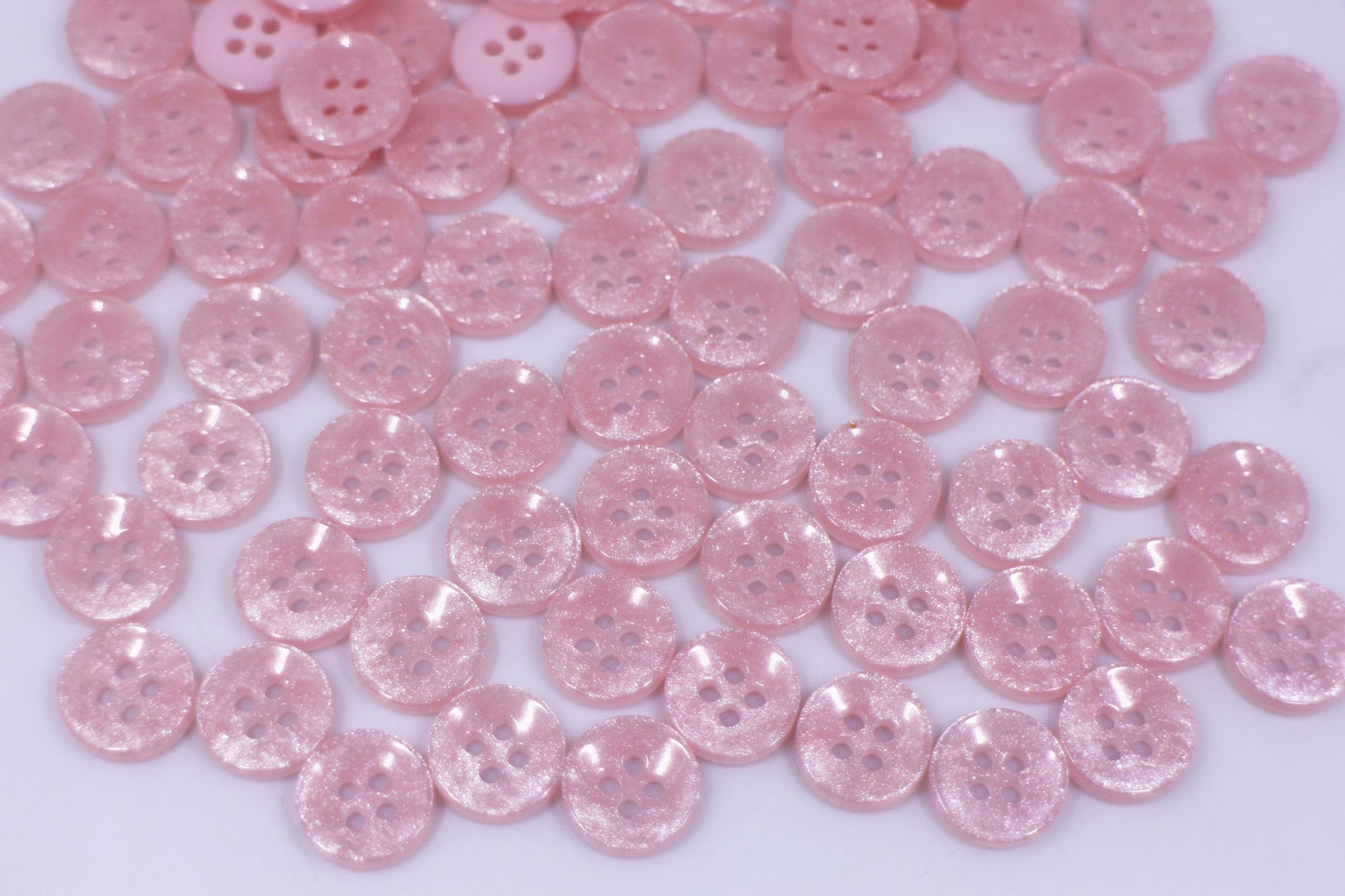 Light Pink Glitter Button Four Holes Resin Button Cute Shiny - Etsy