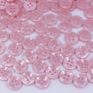 Light Pink Glitter Button, Four Holes Resin Button, Cute Shiny Button ...