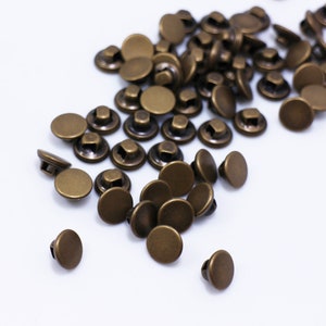 Bronze Color Metal Shank Buttons, Antique Bronze Color, Flat Top, for ...