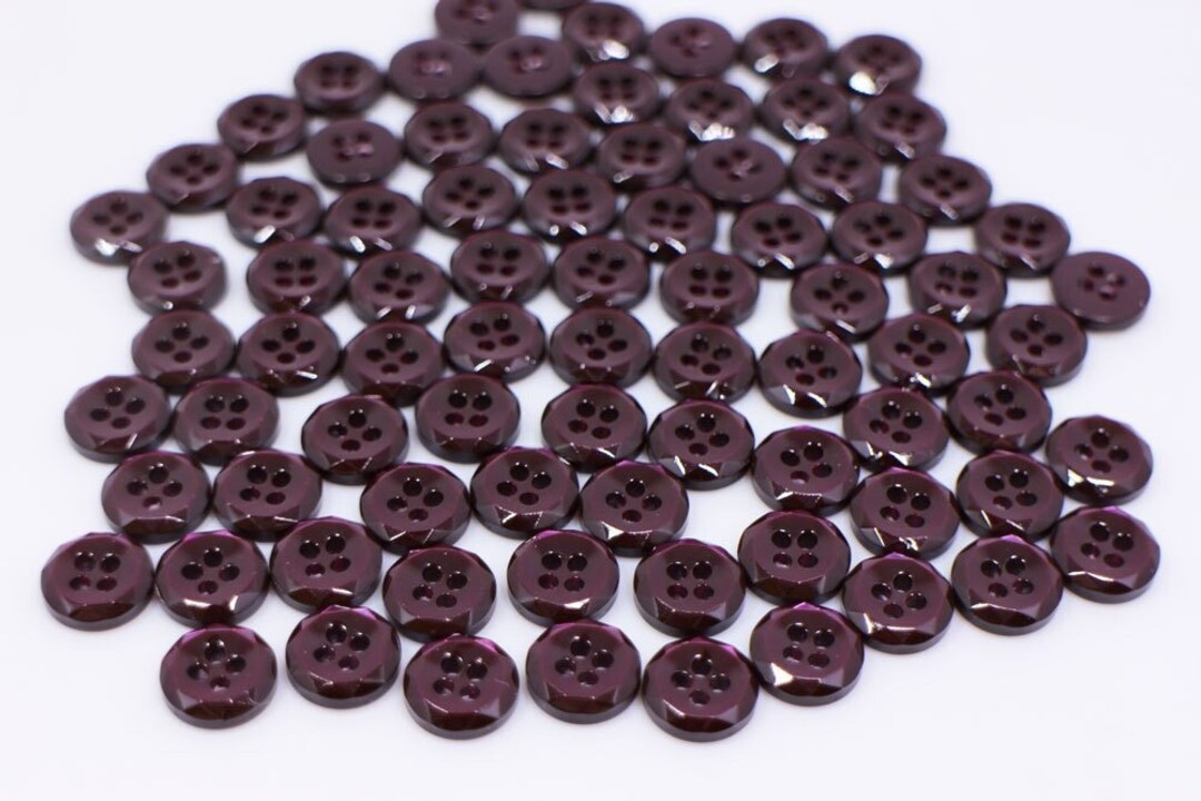 Dark Red Button, Hexagon Shape Edge, Burgundy Red Color, for Sewing ...