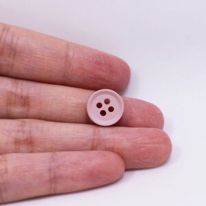 Matte Light Pink Buttons, Pastel Pink Solid Color, Four Hole, Thin ...