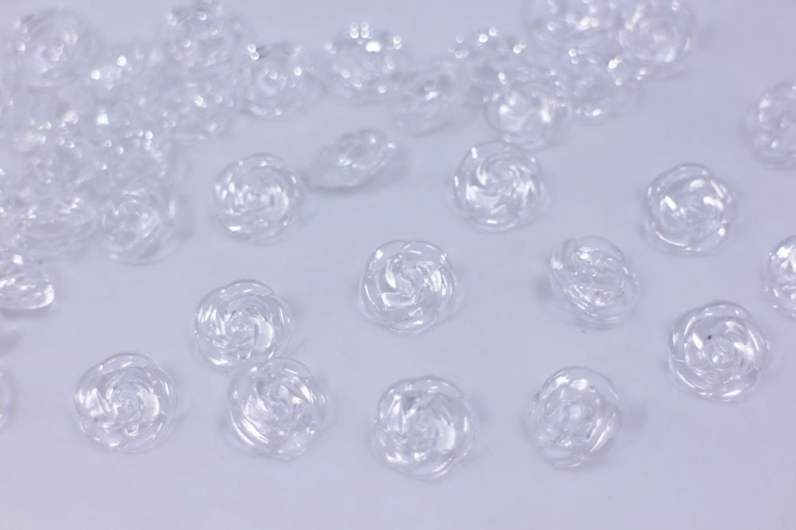 Clear Rose Acrylic Shank Buttons Flower Shank Buttons Floral - Etsy