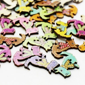 Dog Wood Button, Cartoon Dogs Button, Children Button, Animal Button ...