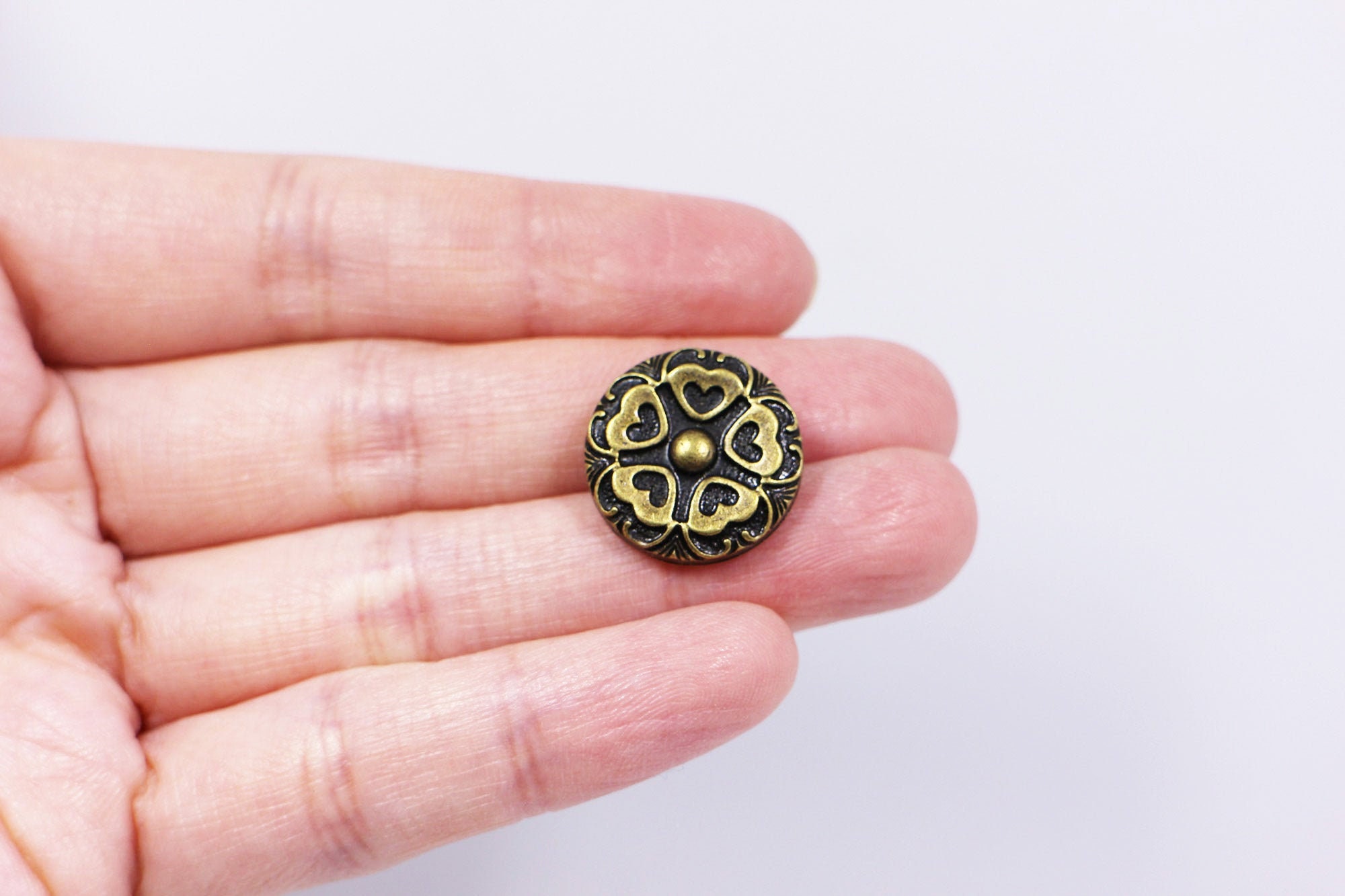 Flower Snap Fastener Floral Shape Snap Button Antique Bronze | Etsy