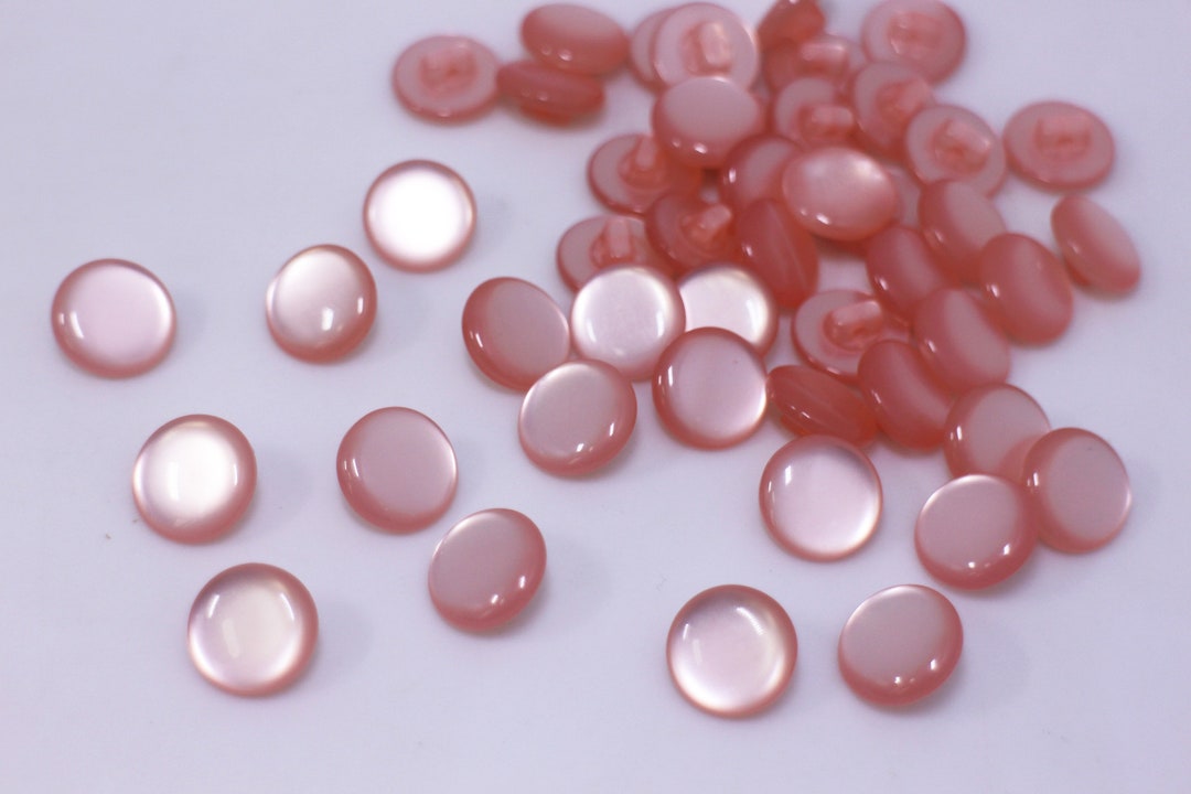 Light Pink Shank Button, Pastel Pink Color, Small Round Mushroom Shaped ...