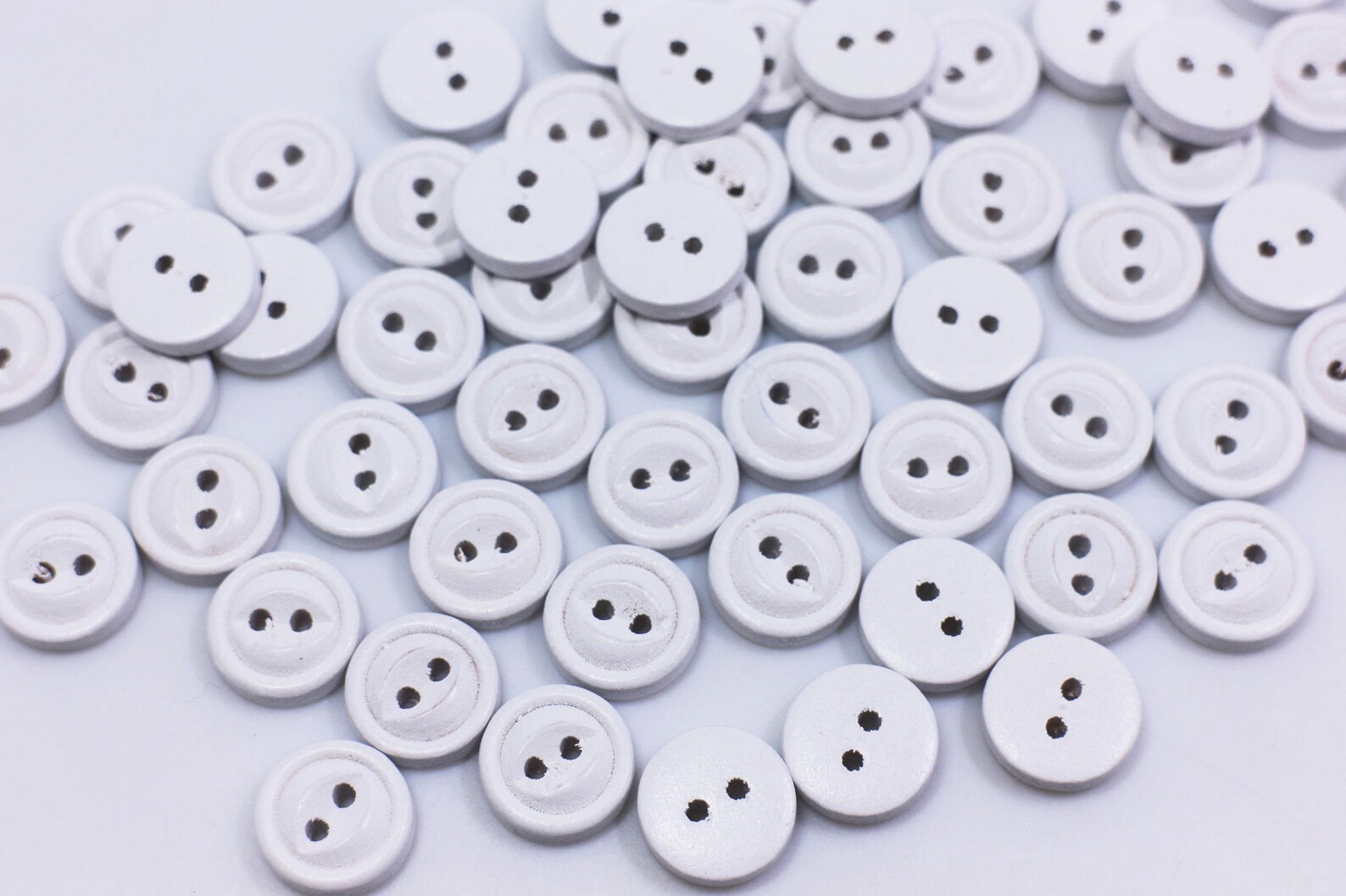 Small White Wooden Button Mini Wood Buttons Two Holes Wood - Etsy