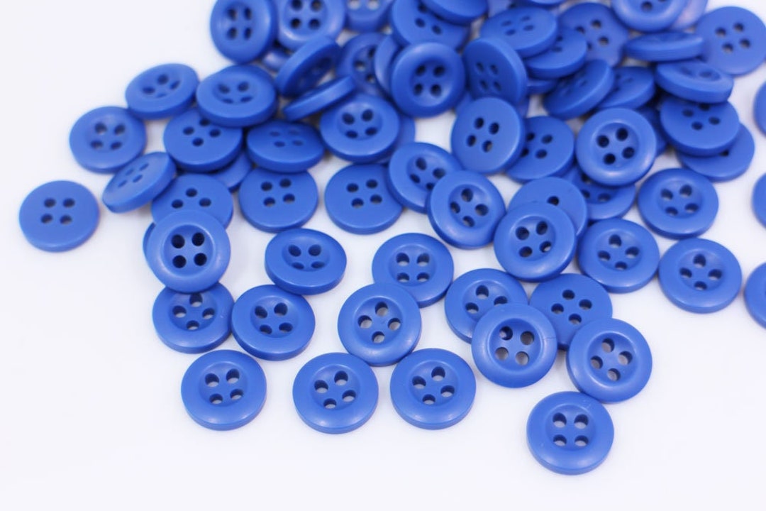 Navy Blue Buttons, Four Holes, Wide Edge, Made of Resin, Dark Blue ...