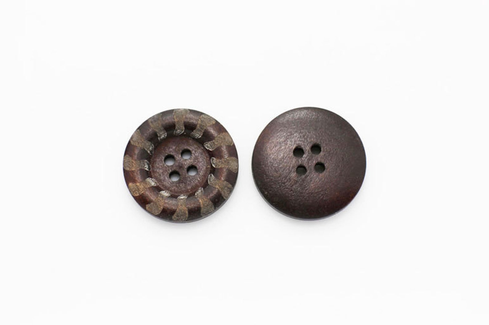 Tribal Pattern Wooden Buttons Natural Wood Button Dark Brown - Etsy