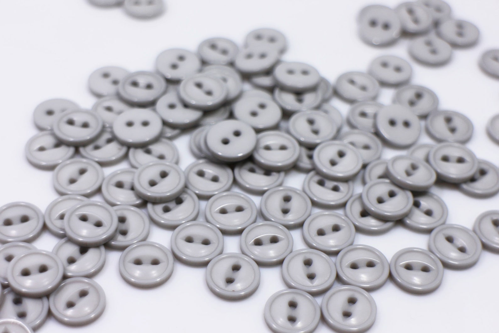 Light Grey Buttons, Cat Eye Two Holes Buttons, Small Resin Buttons ...
