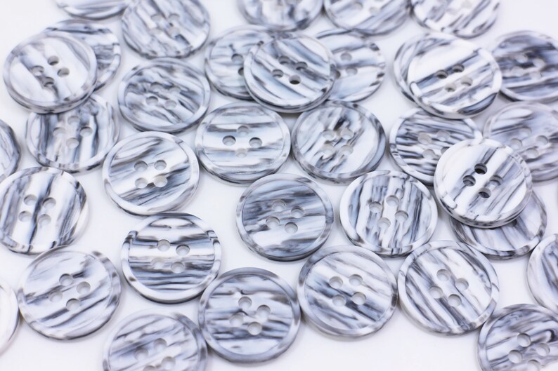 White Marble Pattern Button White and Black Button Stylish - Etsy