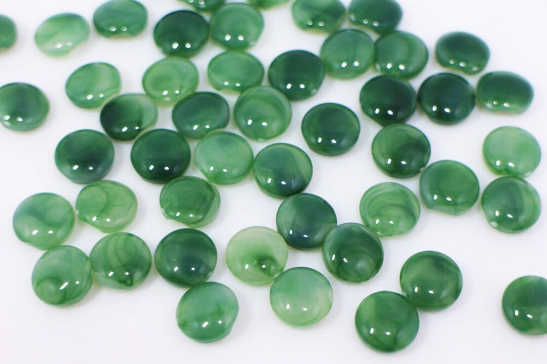 Green Shank Buttons, Tunnel Shank, Marble Pattern, Jade Green Color ...