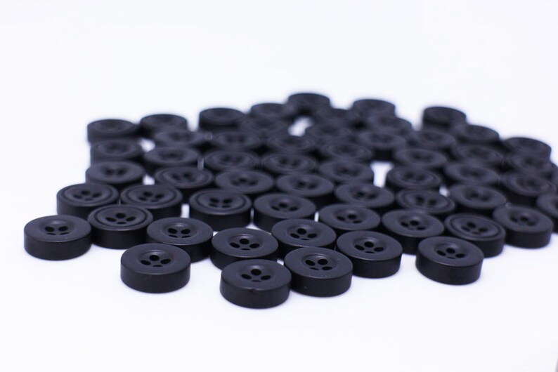 Double Sides Matte Black Buttons One Side Wide Edge One Side - Etsy