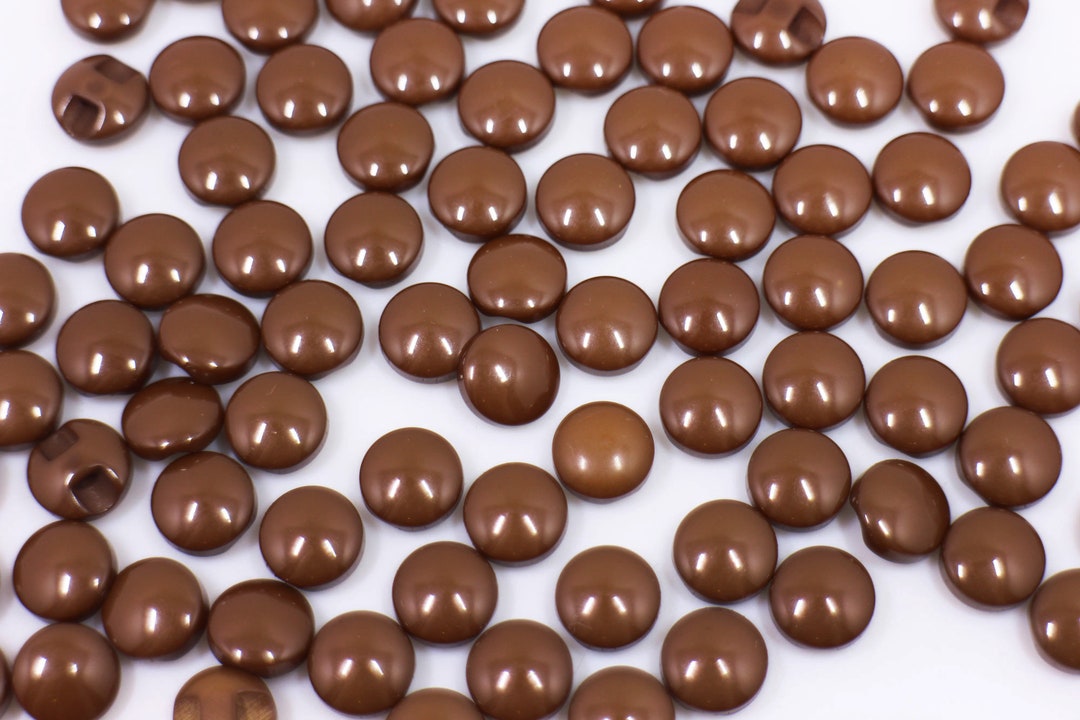 Extra Small Brown Shank Buttons, Tunnel Shank, Chocolate Brown Bean ...