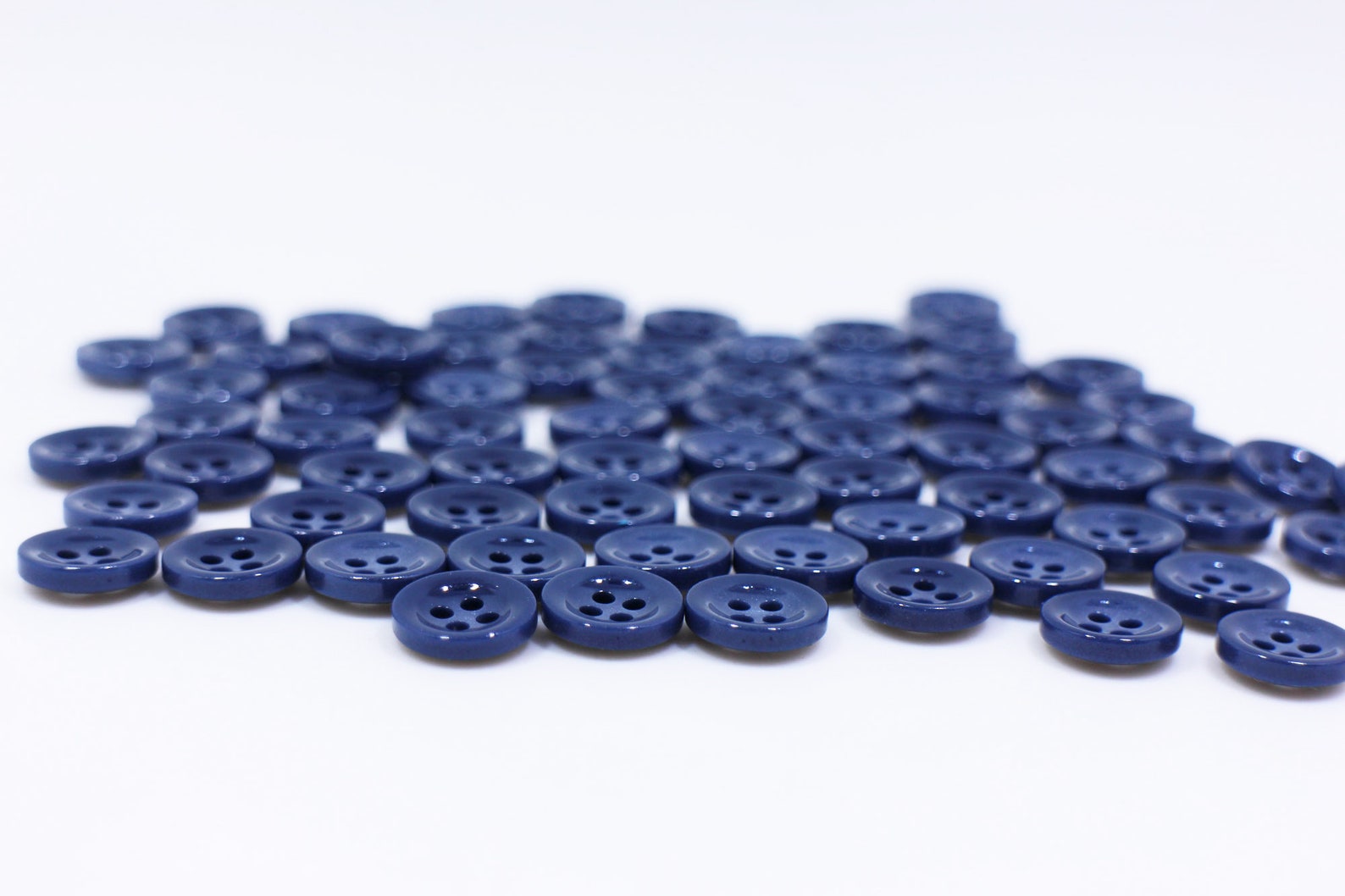 Dark Blue Buttons Shiny Deep Blue Buttons Four Holes Resin - Etsy