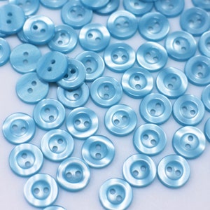 Light Blue Buttons, Sky Blue Color, Shiny Finish, Raised Wide Edge ...