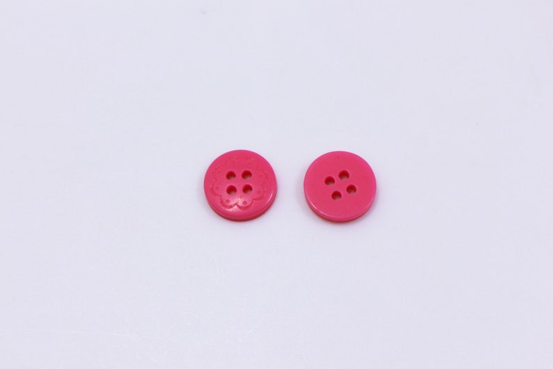 Pink Floral Button Hot Pink Flower Button Small Four Holes - Etsy