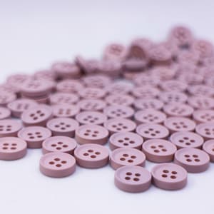 Matte Light Pink Buttons, Pastel Pink Solid Color, Four Hole, Thin ...