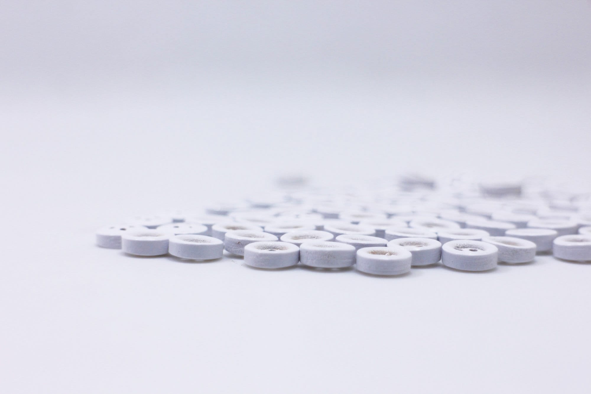 Tiny White Wooden Button Small Natural Wood Buttons Four | Etsy