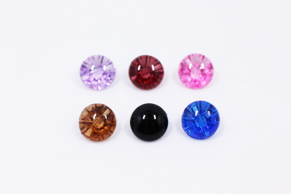 Wine Red Acrylic Shank Buttons Dark Red Clear Buttons - Etsy