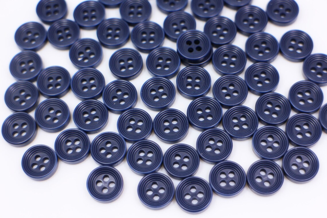 Matte Dark Blue Buttons Deep Blue Buttons Four Holes Resin - Etsy
