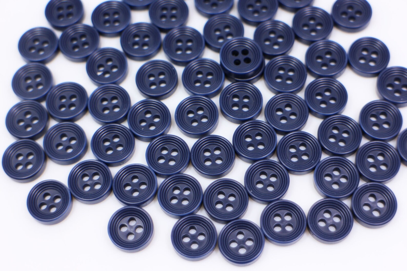Matte Dark Blue Buttons Deep Blue Color Four Holes No - Etsy