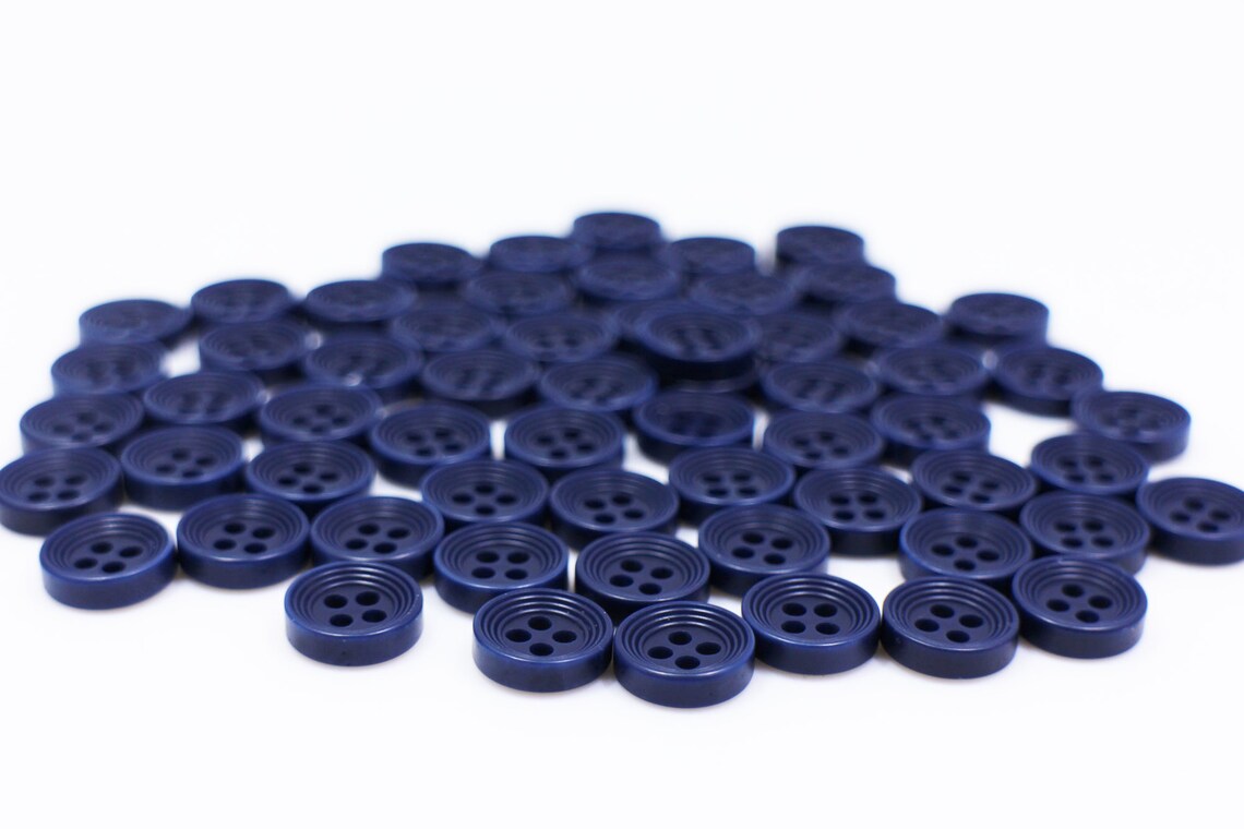Matte Dark Blue Buttons Deep Blue Color Four Holes No - Etsy