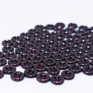 Dark Red Buttons, Small Size, Metallic Finish, Raised Edge, Made of ...