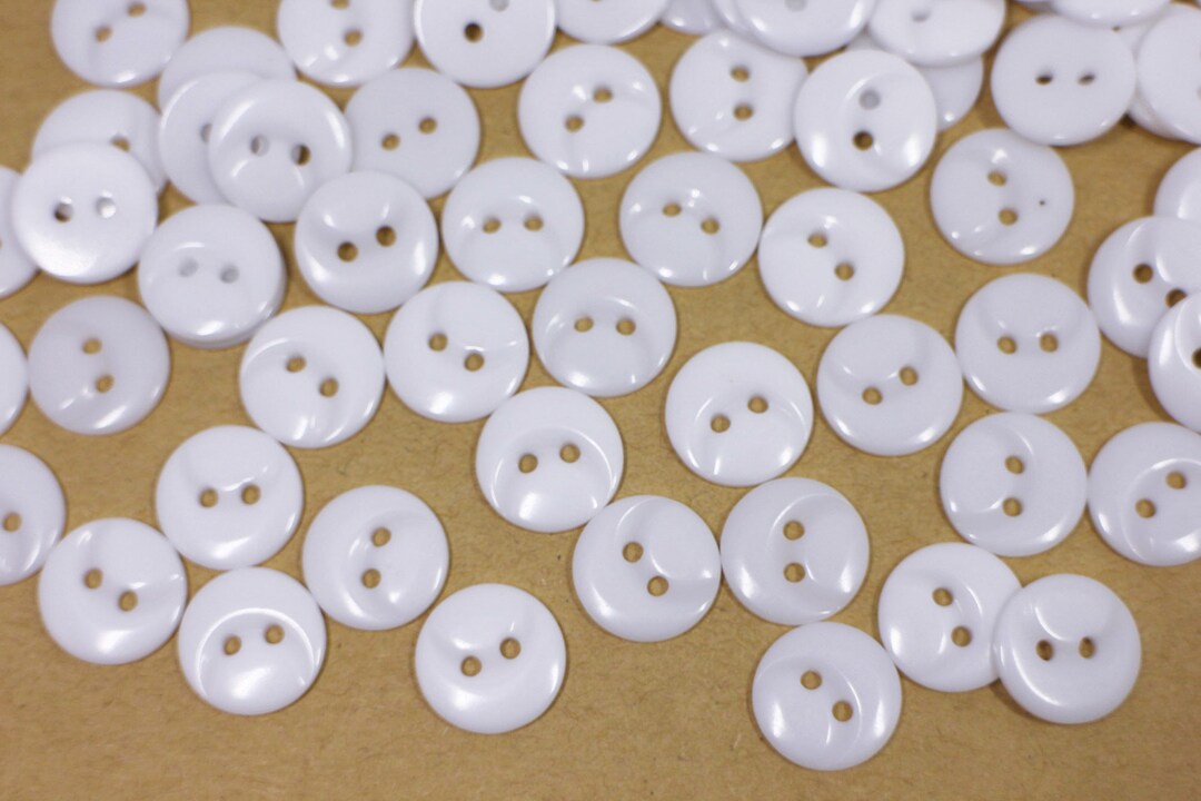 White Moon Buttons, 50pcs, Moon Shape Cut Out, Two Holes, Solid Color ...