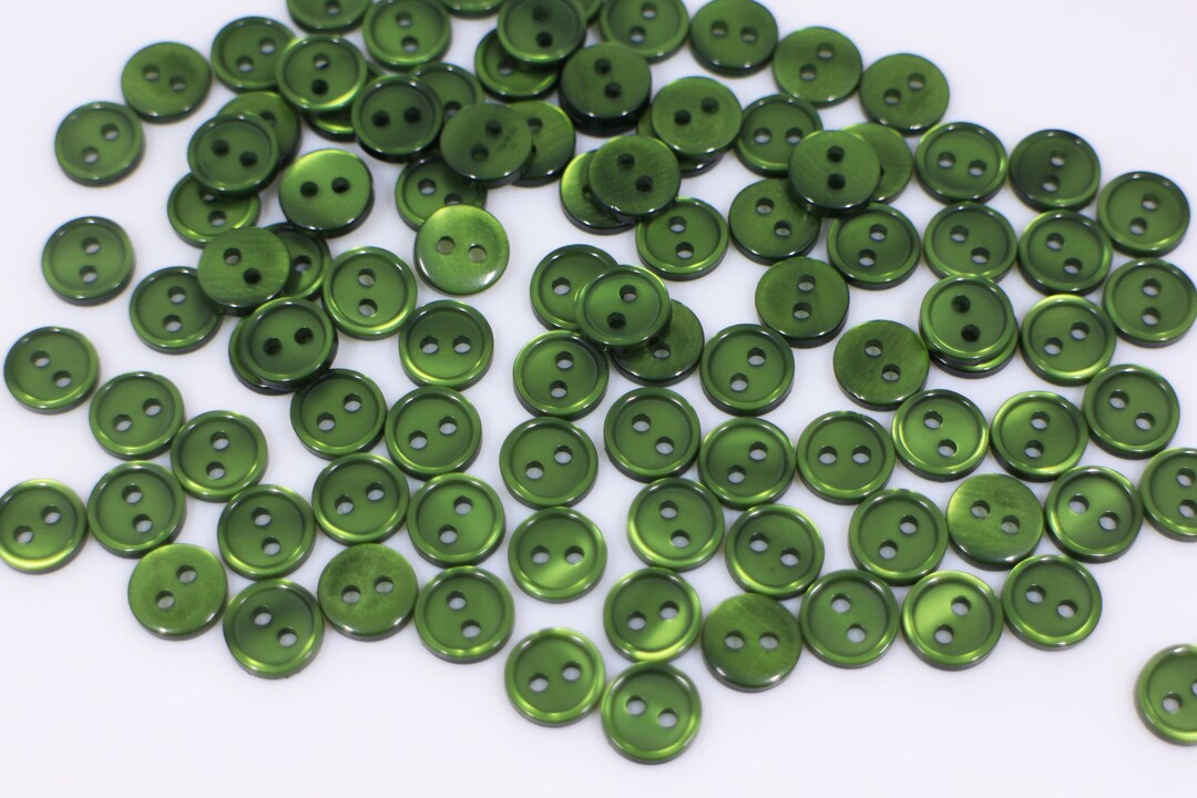 Mini Dark Green Button, Extra Small Tiny Size,two Holes, for Sewing ...