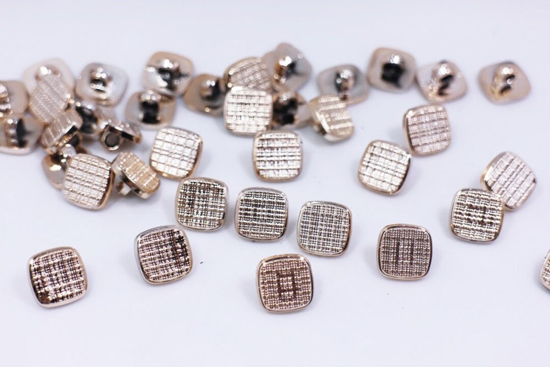 Light Gold Square Shank Buttons, Made of ABS Plastic, Golden Color ...