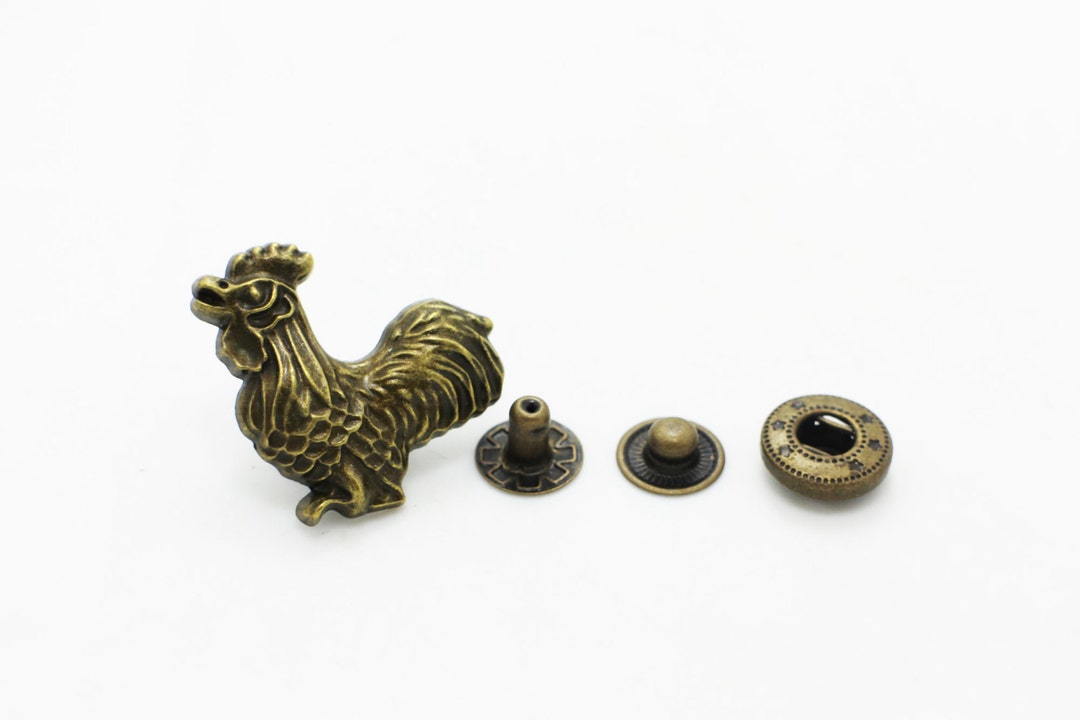 Hen Snap Fastener, Animal Snap Button, Antique Bronze Press Stud ...