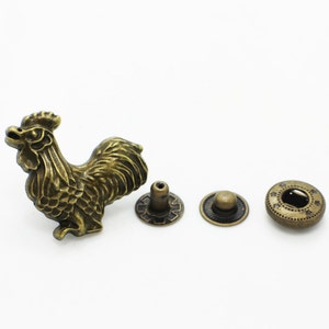 Hen Snap Fastener, Animal Snap Button, Antique Bronze Press Stud ...