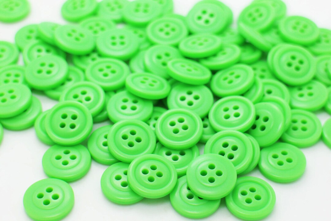Bright Green Buttons, Rasied Edge, Raised Top, for Sewing Jacket Pajama ...