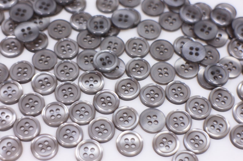 Grey Buttons 50 Pieces Small Gray Resin Buttons Four Holes - Etsy