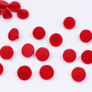 Red Shank Buttons, Bright Red Color, Flat Top, Back Holes, Made of ...