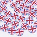 British Flag Wooden Button, England Flag Pattern, Red and Blue, for ...