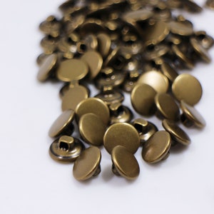 Bronze Color Metal Shank Buttons, Antique Bronze Color, Flat Top, for ...