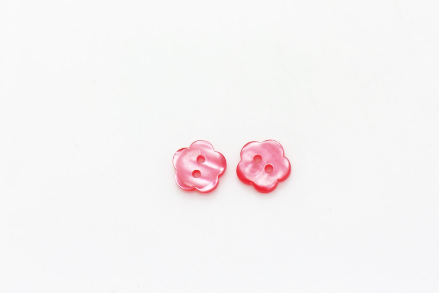Cherry Red Flower Buttons Pink Color Floral Shape Made of - Etsy