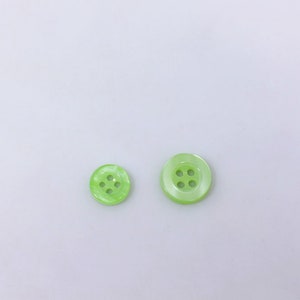 Mint Green Buttons, Small Size, Bright Light Green, Shiny Finish, Wide ...