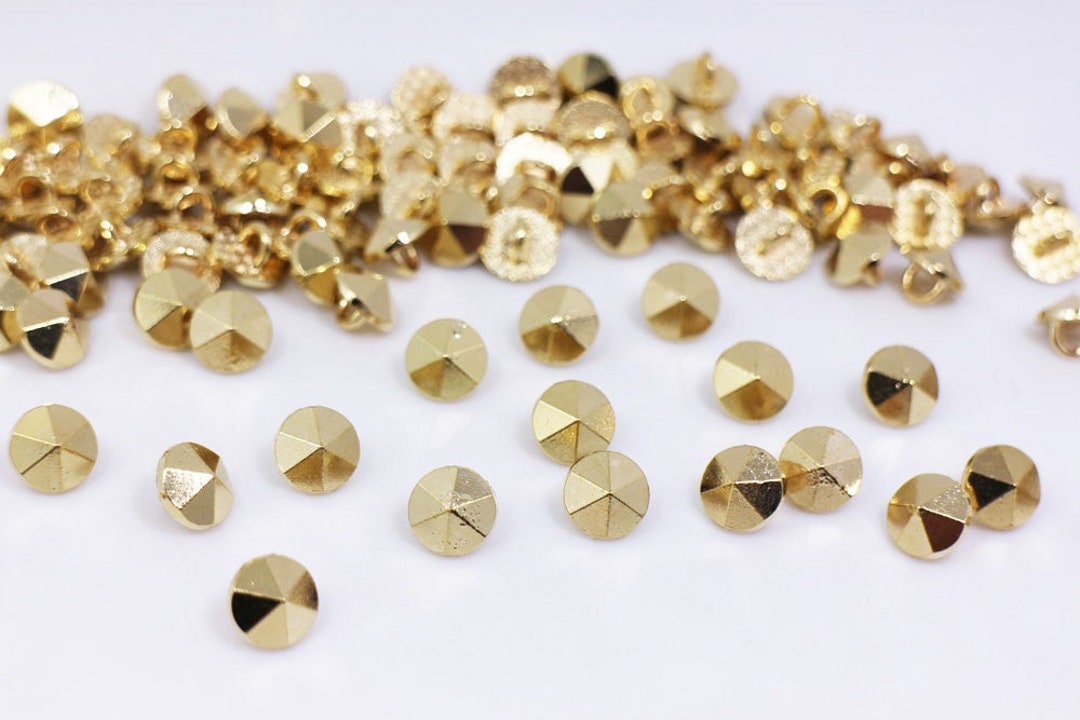 Gold Pointy Metal Shank Buttons, Golden Color, Pointy Top, for Sewing ...