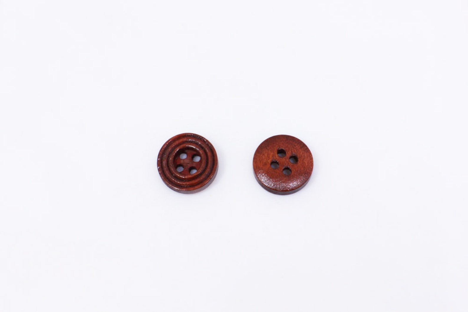 Red Brown Wooden Button Four Holes Natural Wood Finish - Etsy