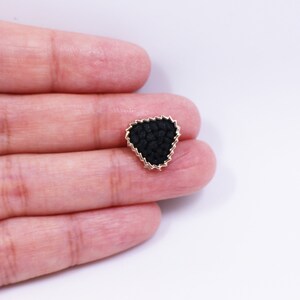 Triangle Shaped Shank Buttons, Black and Gold Color, Irregular Shape ...