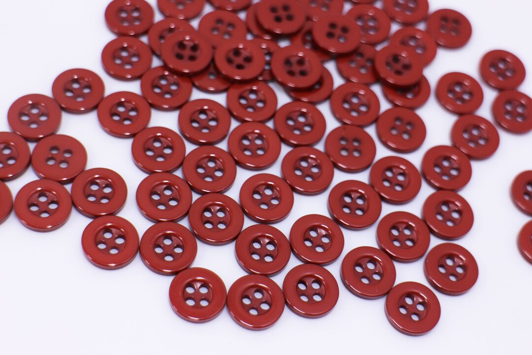 50pieces Dark Red Button, Glossy Finish, Burgundy Red Color, Extra ...