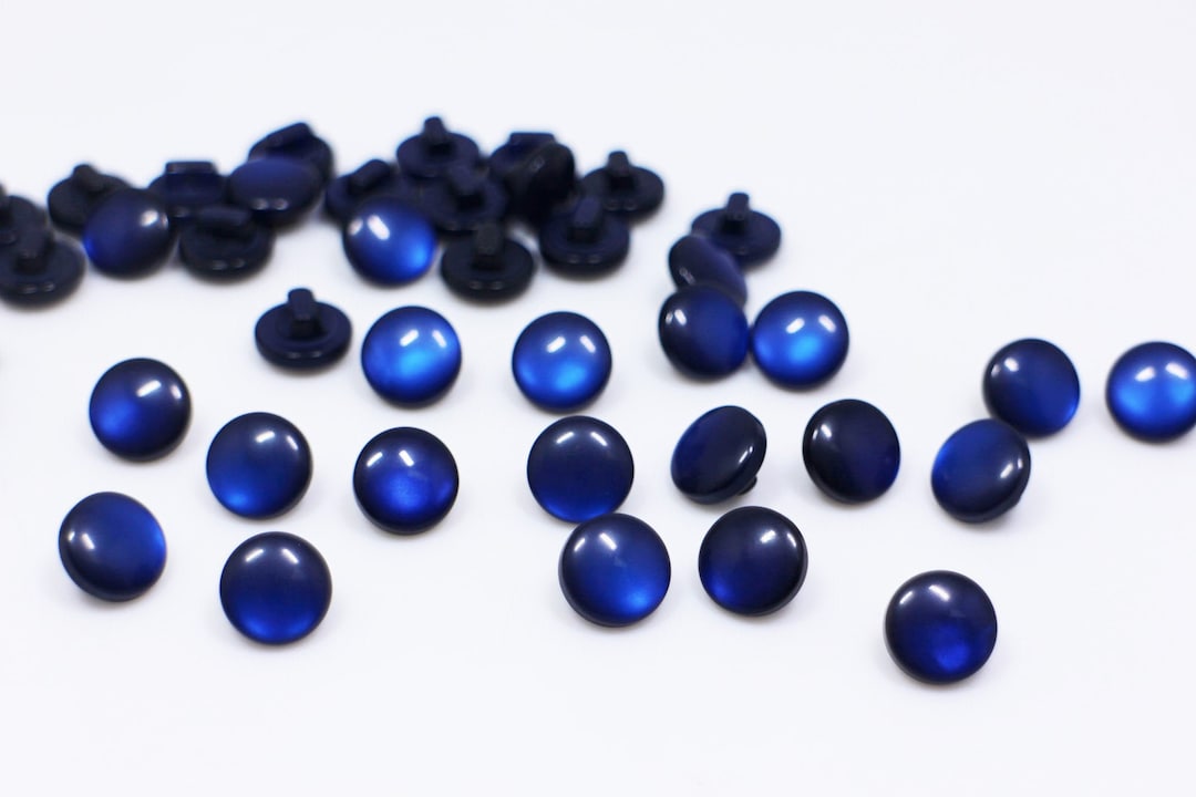 Dark Blue Shank Button, Navy Blue Color, Extra Small Size, Round ...